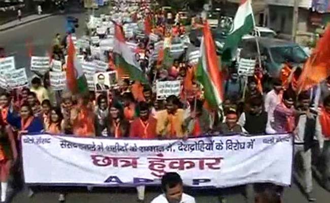Day After Students' March, ABVP's Counter-Protest